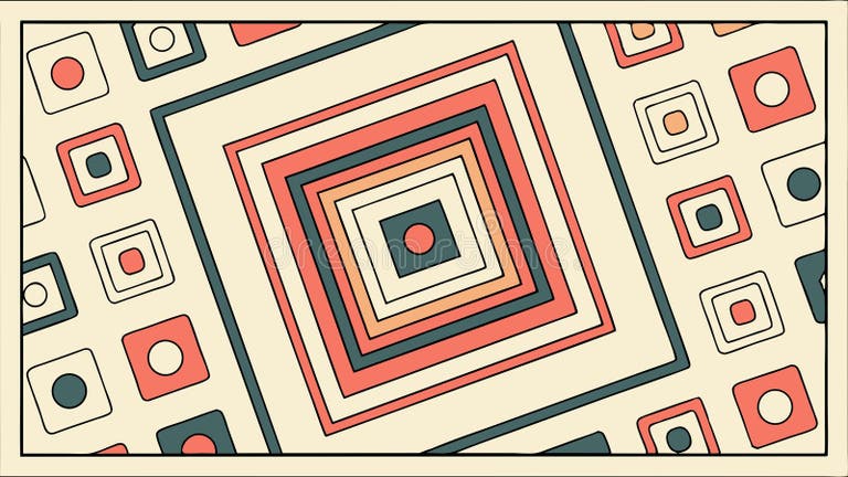 Perspective View of a Retro Floor with Geometric Square Patterns, Vector Design Generative AI ...