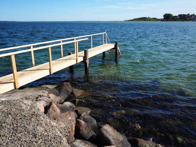 Perspective View of a Small Wooden Pier Jetty Stock Photo - Image of ...