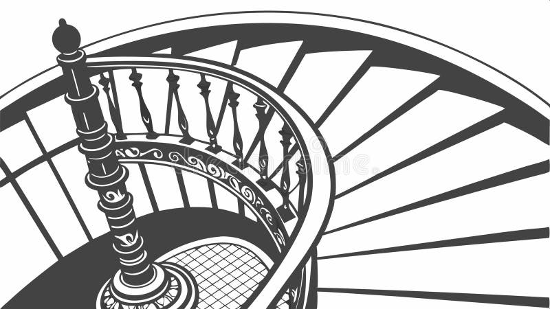 Spiral Staircase Perspective View, Architecture and Geometric Design ...