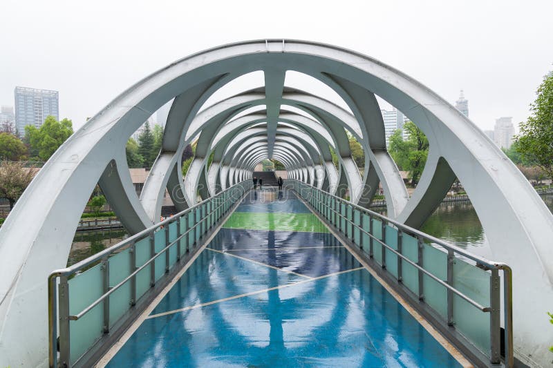 Structural Steel Bridge and Railing Stock Image - Image of steel, stay ...