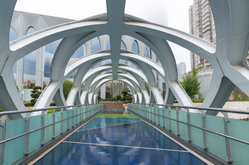 Structural Steel Bridge and Railing Stock Image - Image of steel ...