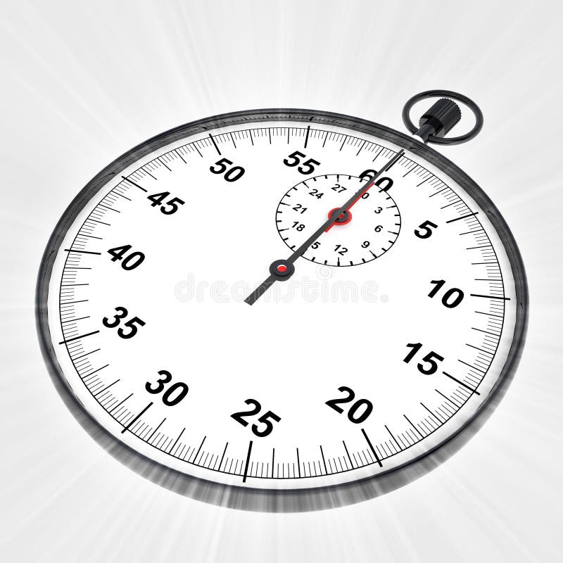 Perspective View on Stopwatch with Shiny Flare Stock Illustration ...