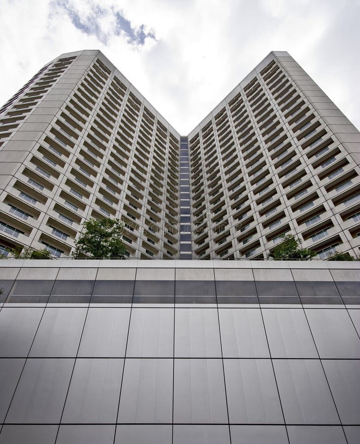 Perspective View of Tall Building in Singapore Stock Image - Image of ...
