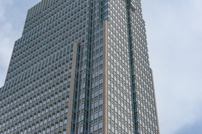Perspective View of Tall Skyscraper Building with Rows of Windows Stock ...