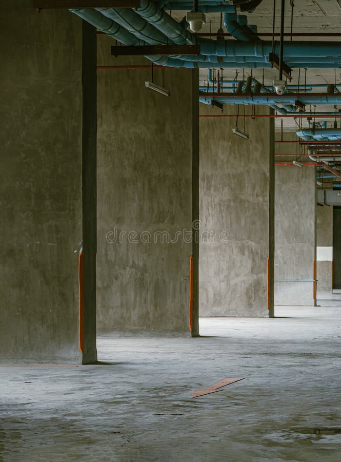 Perspective View of Texture Surface of Old Concrete Wall for Parking ...