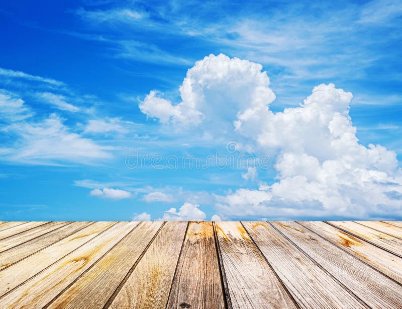 Perspective View To Sparse White Clouds in the Blue Sky Stock Image ...