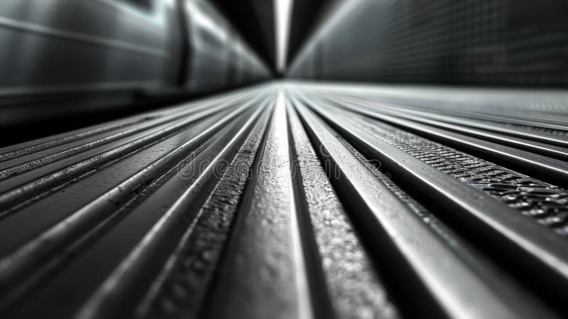 A Perspective View of Train Tracks in a Subway Station. the Tracks Lead ...