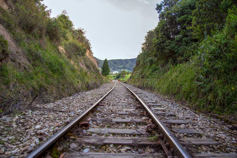 Perspective View of Train Tracks V Stock Image - Image of route, beauty ...