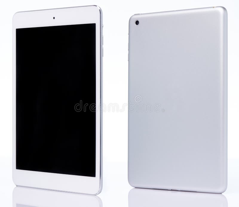 White tablet isolated stock photo. Image of black, close - 96001782