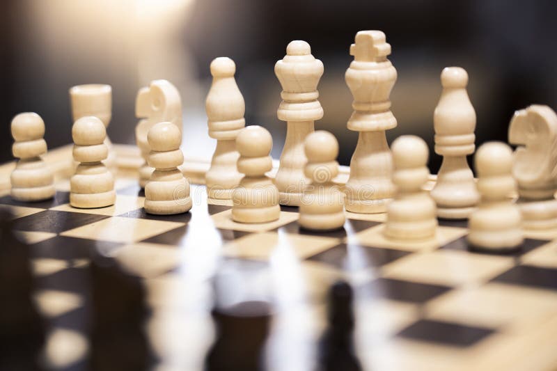 Perspective View of the Wooden Pawns of the Game Stock Image - Image of ...