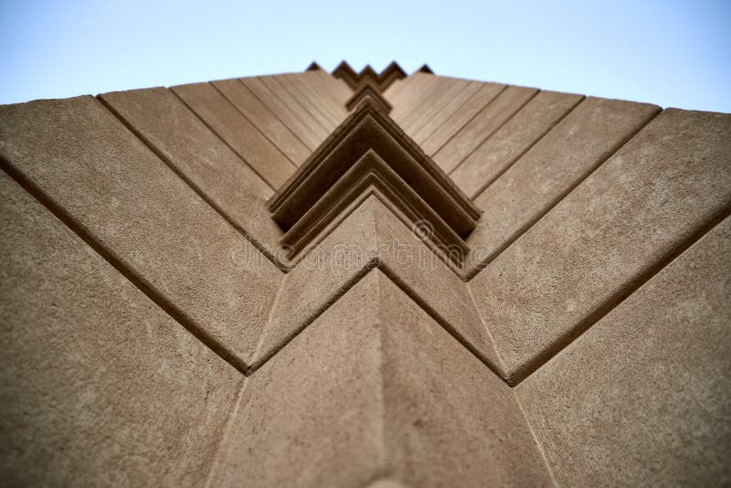 Perspective of a Wall with Blue Sky Stock Photo - Image of pattern ...