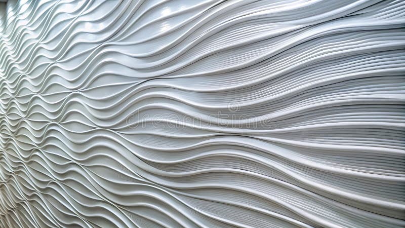 Perspective Wall White Wave Composition, 3D Texture Design Stock ...