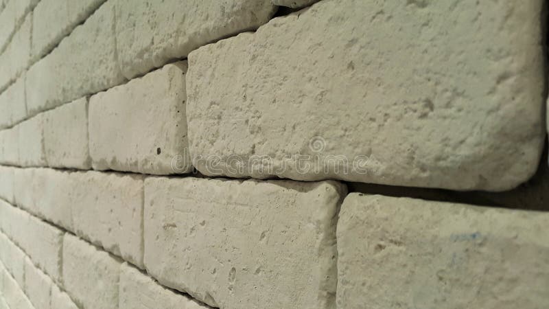 Perspective White Brick Wall Pattern. Stock Image - Image of grey ...