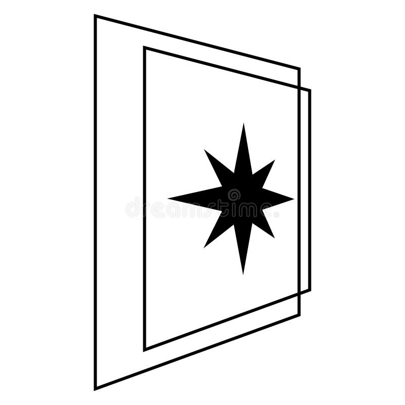 Perspective Window with Star Vector Icon Design. Flat Icon Stock Vector ...