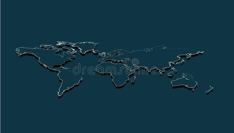 Perspective world map stock vector. Illustration of perspective - 243237662