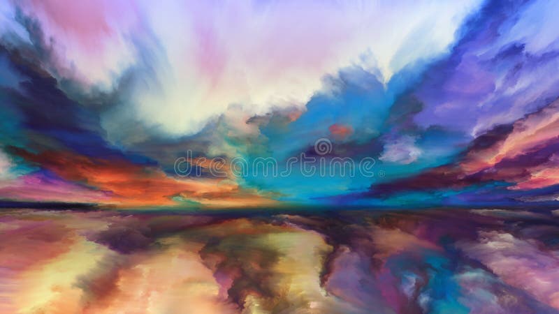 Perspectives of Abstract Landscape Stock Illustration - Illustration of ...