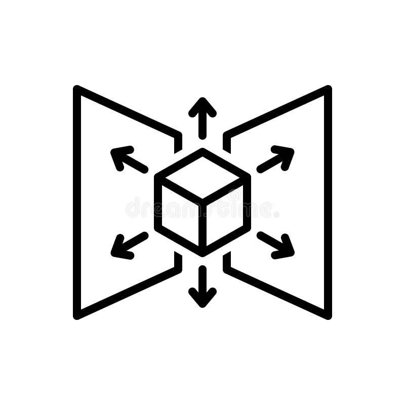 Black Line Icon for Perspectives, Prospect and View Stock Illustration ...