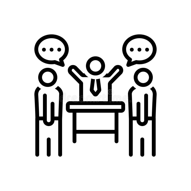 Black Line Icon for Persuade, Coax and Agree Stock Vector ...