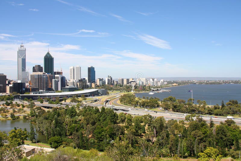 Perth city panorama editorial image. Image of stitching - 19555210