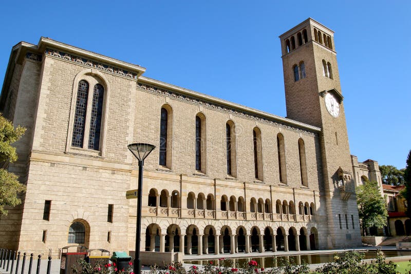 Winthrop Hall and Clock Tower at the University of Western Australia ...