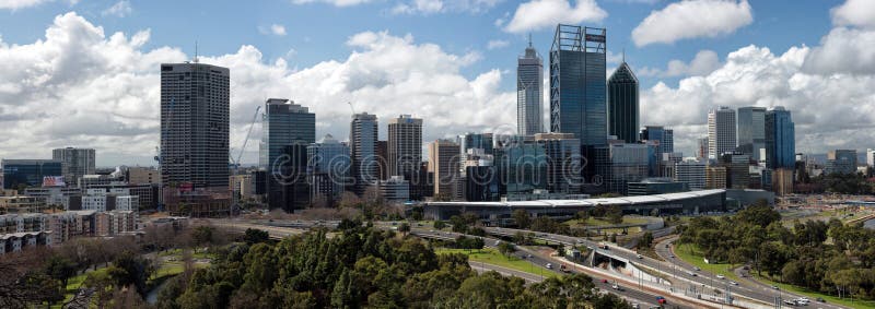 PERTH, AUSTRALIA, AUGUST, 18 2015 - Cityscape on Cloudy Day Editorial ...