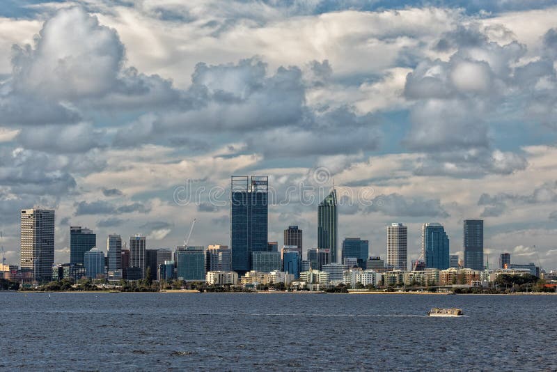 PERTH, AUSTRALIA, AUGUST, 18 2015 - Cityscape on Cloudy Day Editorial ...