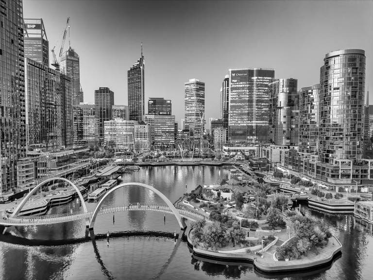 Perth, Australia - August 31, 2023: Panoramic Sunset View of Elisabeth ...