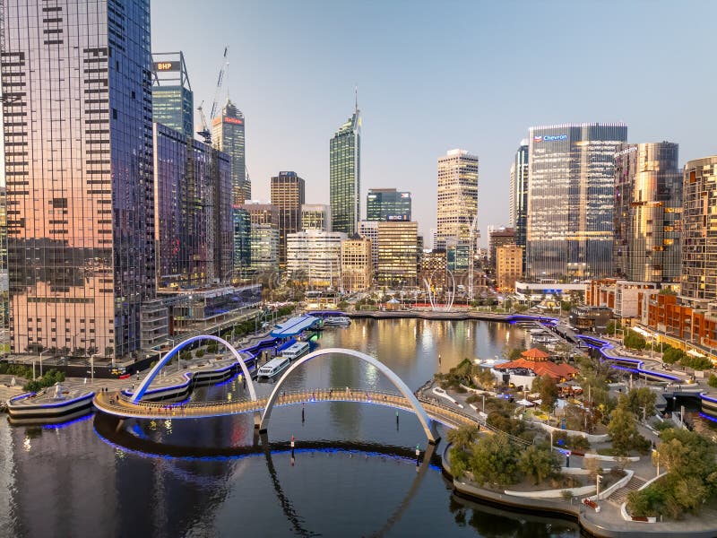 Perth, Australia - August 31, 2023: Panoramic Sunset View of Elisabeth ...