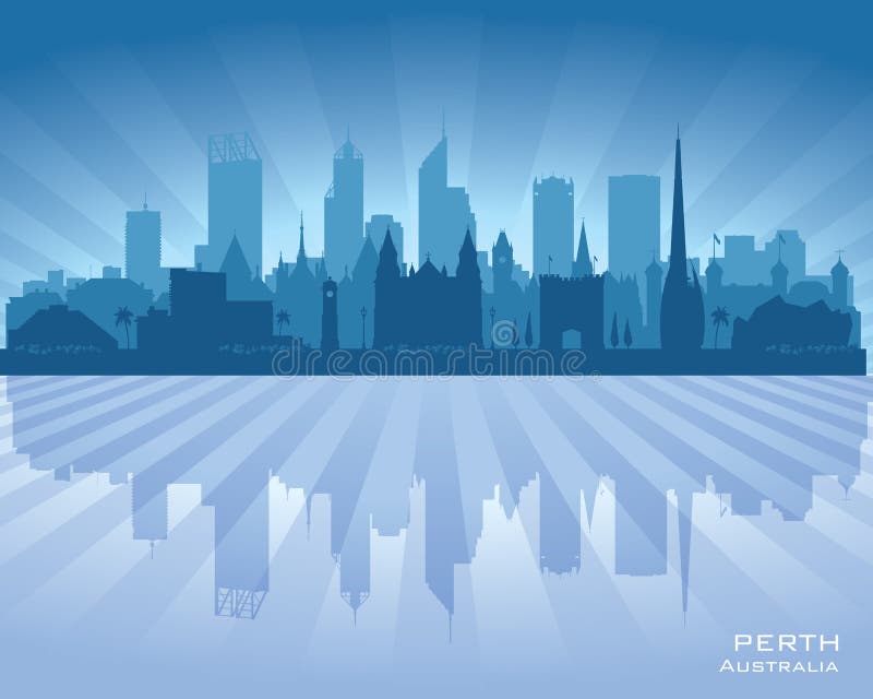 Perth Australia City Skyline Vector Silhouette Stock Vector ...