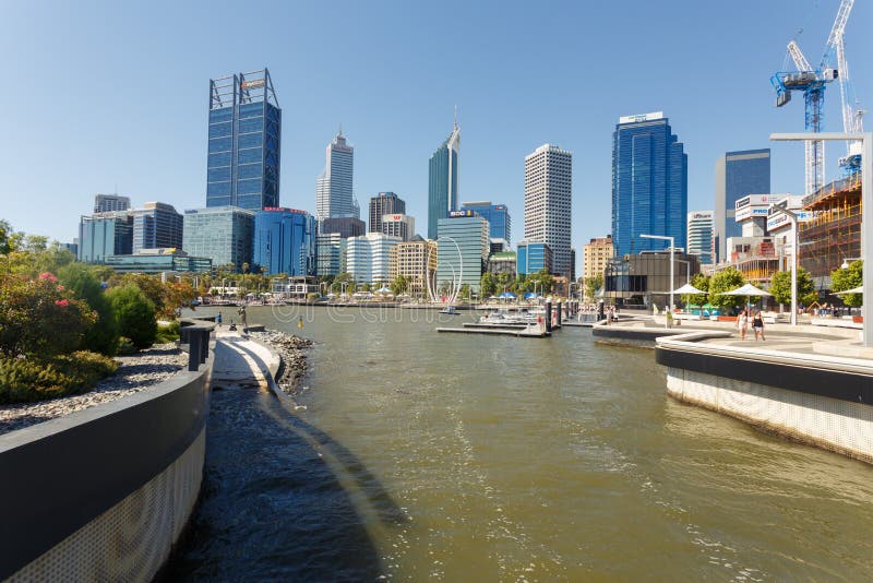 Elizabeth Quay during the Day Editorial Photo - Image of december ...