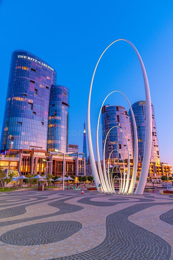 PERTH, AUSTRALIA, JANUARY 19, 2020: Night View of Spanda Sculpture in ...