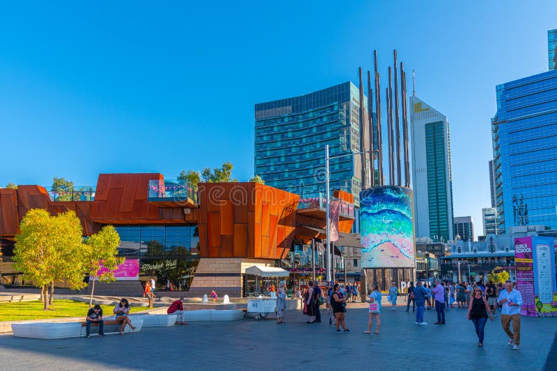 PERTH, AUSTRALIA, JANUARY 18, 2020: People are Strolling through Yagan ...