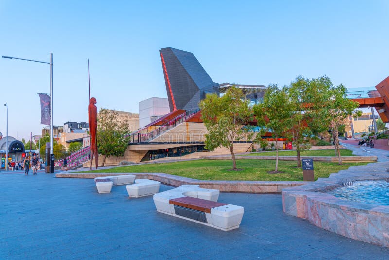 PERTH, AUSTRALIA, JANUARY 19, 2020: Sunset View of Yagan Square in ...