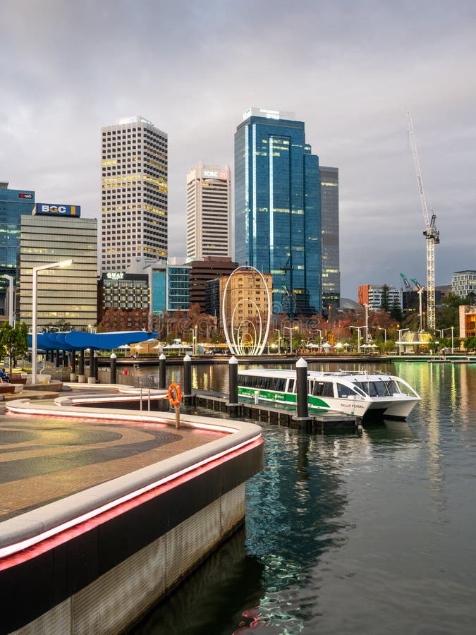Elizabeth Quay at Night editorial stock image. Image of colour - 188711149
