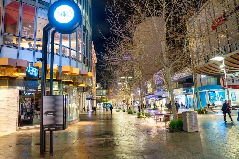 Perth, Australia - September 1, 2023: Downtown Perth Streets at Night ...