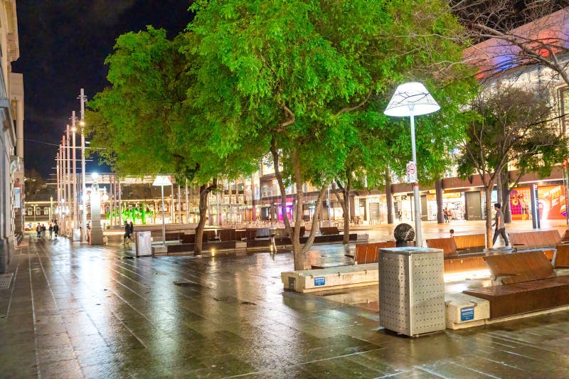 Perth, Australia - September 1, 2023: Downtown Perth Streets at Night ...