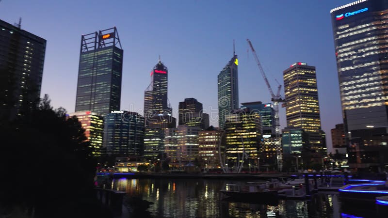Perth, Australia. Skyscrapers of Downtown Perth from Elizabeth Quay at ...