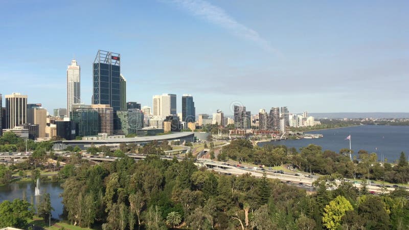 Perth Capital City Downtown Skyline Western Australia Stock Video ...