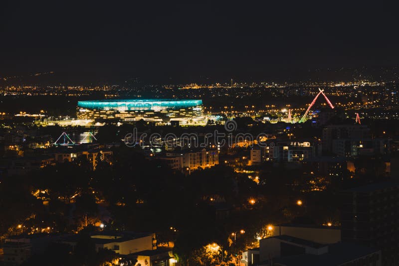 Perth City CBD by Night from Above Editorial Photography - Image of ...