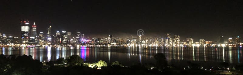 Perth City at Night stock photo. Image of skyline, lights - 137670064