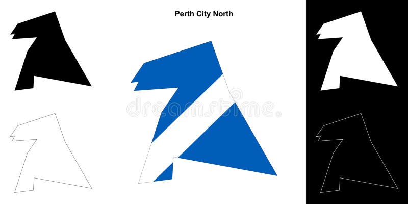 Perth City North Outline Map Stock Vector - Illustration of icon ...