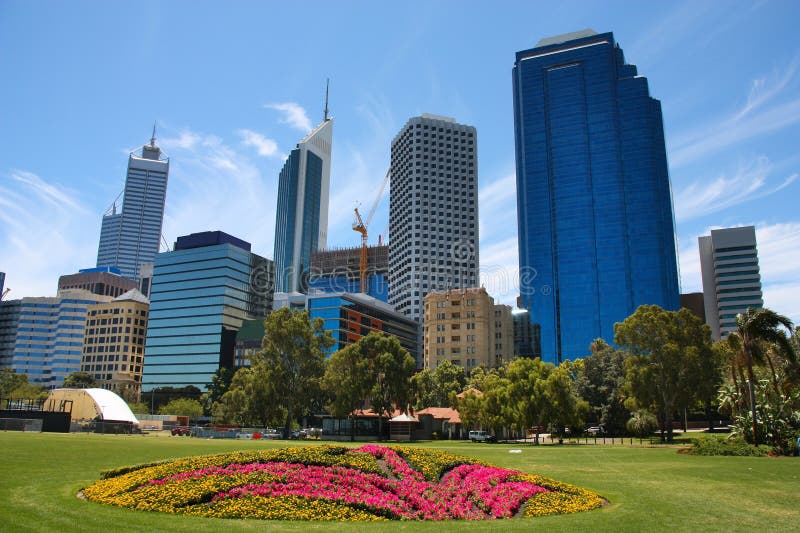 Perth City Skyline in Australia Stock Image - Image of perth ...