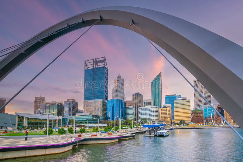 Perth Downtown City Skyline Cityscape of Australia Stock Image - Image ...