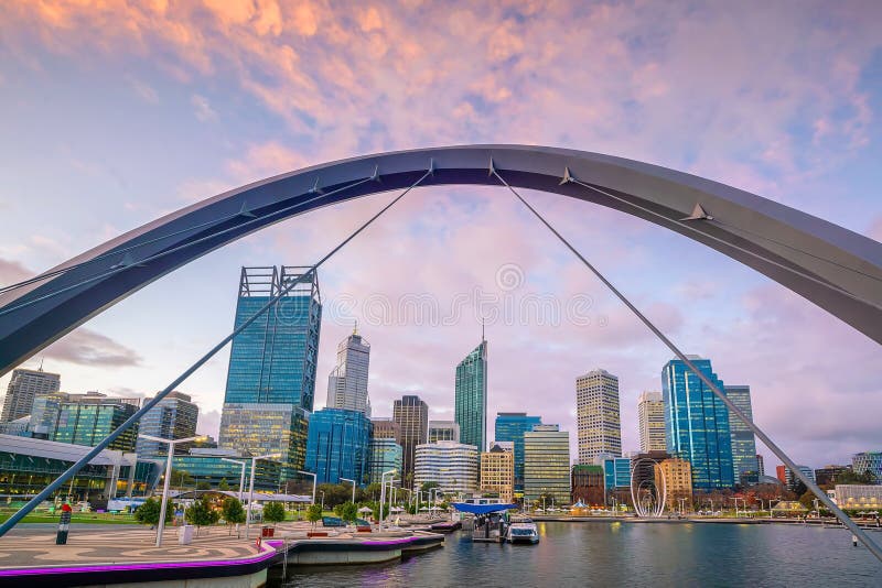Perth Downtown City Skyline Cityscape of Australia Stock Image - Image ...