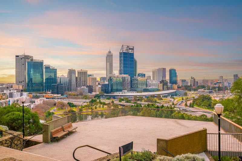 Perth Downtown City Skyline Cityscape of Australia Stock Image - Image ...