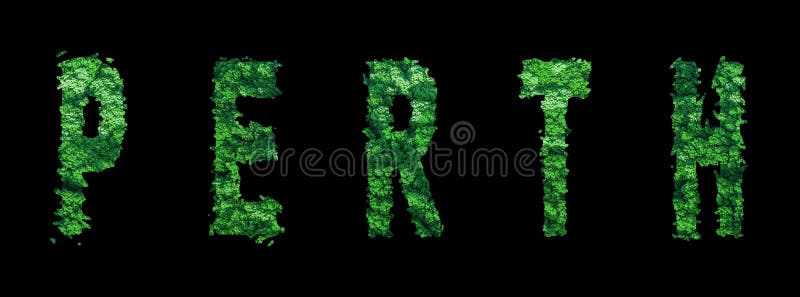 Perth Lettering, Perth Forest Ecology Concept Stock Illustration ...