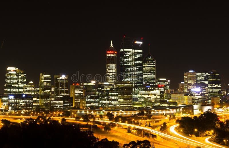 Perth at night, Australia editorial photography. Image of beautiful ...
