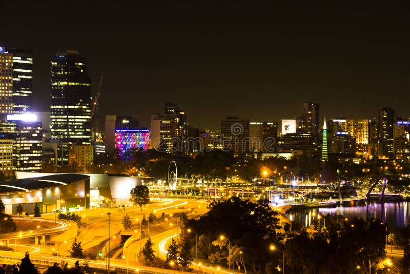 Perth night scene editorial photography. Image of places - 75679517