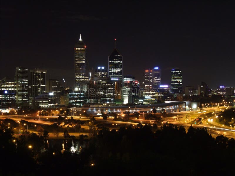 Perth at night stock photo. Image of building, western - 49528028