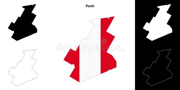 Perth outline map stock vector. Illustration of silhouette - 361024920